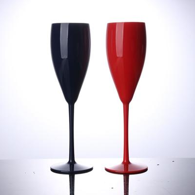 Cina Champagne Glasses Party Red Polycarbonate di plastica riutilizzabile Champagne Flutes 240ml 8.5oz in vendita