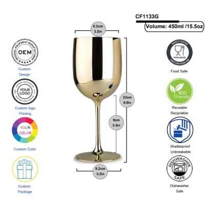 Cina ODM dell'OEM infrangibile del coupé di Moet Chandon Plastic Champagne Glasses dell'oro del partito in vendita