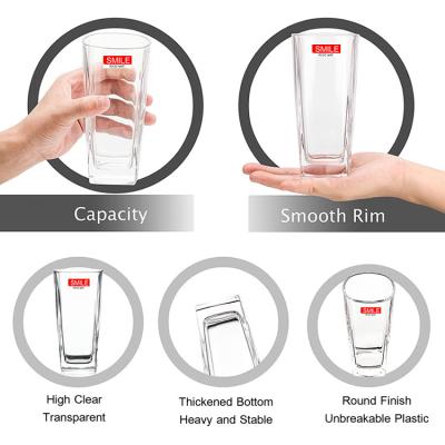 Cina Bicchiere di plastica di PS del quadrato per acqua e succo 230ml in vendita