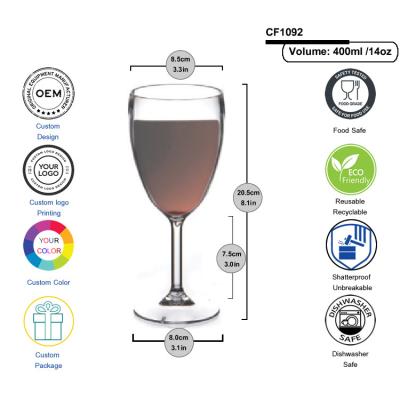 China Welkom OEM & ODM de Dienst Opnieuw te gebruiken Plastic Wijn & Champagne Glasses Te koop