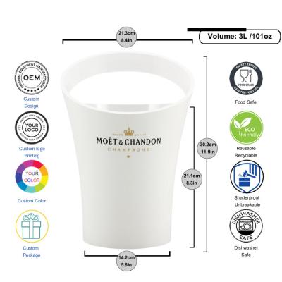 Cina L'edizione limitata ha marcato a caldo gli accessori del vino secchio di plastica della bottiglia di Moet Chandon Cooler Party Champagne in vendita