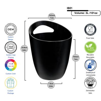 Cina Secchiello del ghiaccio di plastica nero trasparente di Antivari Butler Wine Chiller Bucket PS in vendita