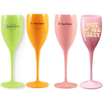Cina 6oz classico Champagne Glasses Veuve Clicquot Yellow di plastica rosa Champagne Flutes in vendita