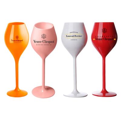 China Veuve Clicquot di plastica infrangibile Champagne Flutes Acrylic Champagne Glasses for sale