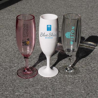 Cina Dishwasher Safe Plastic Champagne Glasses Customized Color Unbreakable Champagne Flutes in vendita