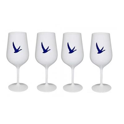 Cina Vetri di vino di plastica riutilizzabili della vodka del partito Grey Goose Acrylic Glasses Tumbler blu bianco in vendita