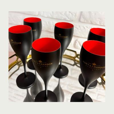 Cina Colore rosso 2 di Champagne Flutes Moet Chandon Glass del partito del vino del nero di plastica di Drinkware in vendita