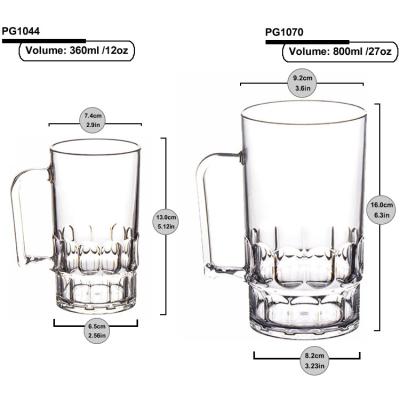 Cina Solid Color Plastic Beer Glasses Traditional Beer Mug With Handle in vendita