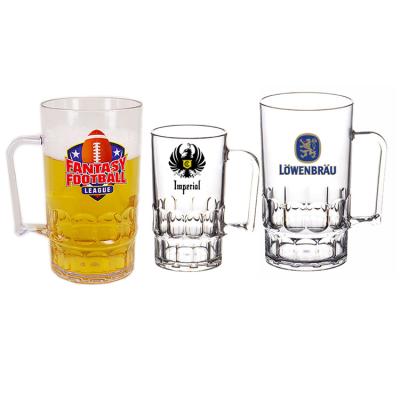Cina Solid Color Plastic Beer Glasses Traditional Beer Mug With Handle in vendita
