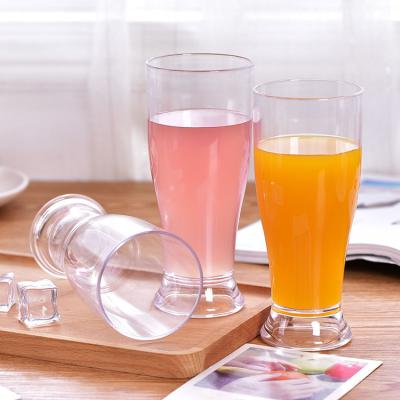China OEM Clear Plastic Pilsner Glasses Acrylic Juice Glasses Unbreakable for sale