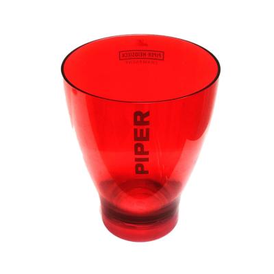 Cina Gli anni 80 trasparenti porpora rossi del secchiello del ghiaccio di Piper Heidsieck Vintage Plastic Champagne in vendita