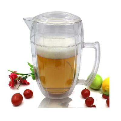 Cina la caraffa per l'acqua doppia 2L con il coperchio ha coperto il latte ermetico Juice Pitcher Plastic in vendita