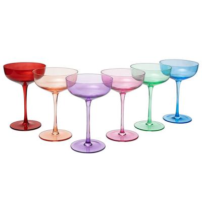 Cina Vetri colorati classici del coupé del cocktail per i calici di Champagne Martini Crystal Speakeasy Style in vendita