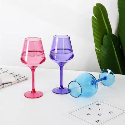 Cina Calice di plastica senza BPA acrilico riutilizzabile staccato colorato infrangibile del vino di vetro di vino in vendita