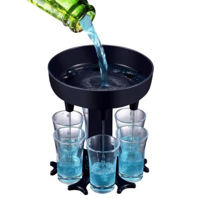 Cina Customized Printing 6 Shot Glass Dispenser And Holder Bar Shot Dispenser With Sloga in vendita