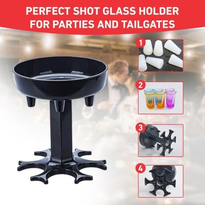 Cina Customized Printing 6 Shot Glass Dispenser And Holder Bar Shot Dispenser With Sloga in vendita