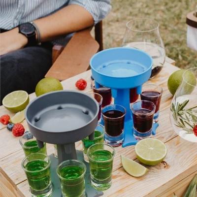 Cina Customized Printing 6 Shot Glass Dispenser And Holder Bar Shot Dispenser With Sloga in vendita