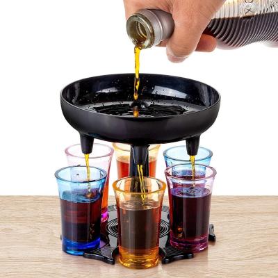 Cina Customized Printing 6 Shot Glass Dispenser And Holder Bar Shot Dispenser With Sloga in vendita