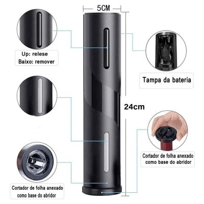 Cina 4 in 1 kit di cavatappi elettrici con tagliatore di foglio tappeto aspiratore becco per cucina casa bar ristorante amanti del vino in vendita