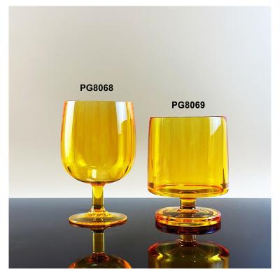 China Stackable Reusable Plastic Wine Glasses Customize Logo Personalized Design Cups à venda