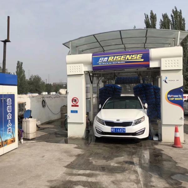 Quality Automatic Tunnel Car Wash Machine With Brushes And Air Dryer 9500*3800*3440mm for sale