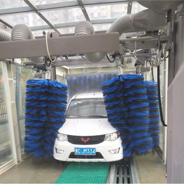 Quality Powerful Brush Style Tunnel Car Wash Machine With Nine Brushes for sale