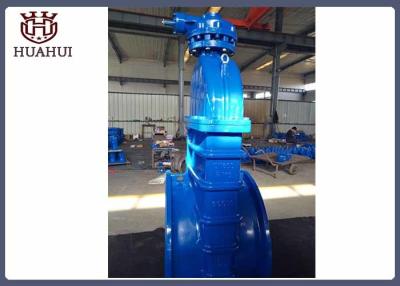 China Double flange gearbox resilient seated gate valve rubber seat DN450 for sale
