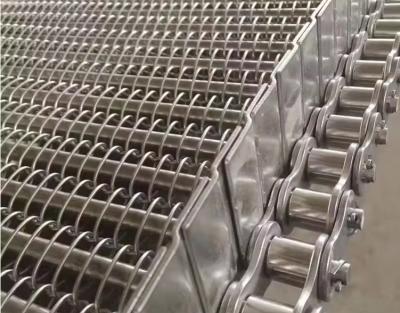 China Flat 304 Stainless Steel Chain Link Spiral Metal Mesh Conveyor Belt For Food for sale