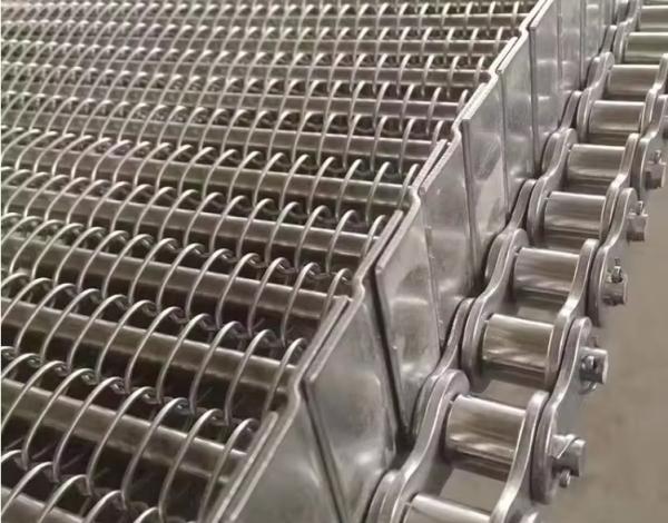 Quality Flat 304 Stainless Steel Chain Link Spiral Metal Mesh Conveyor Belt For Food for sale
