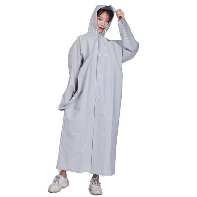 Cina l'impermeabile delle donne lunghe impermeabili con Hood Recycling EVA Material 100% in vendita