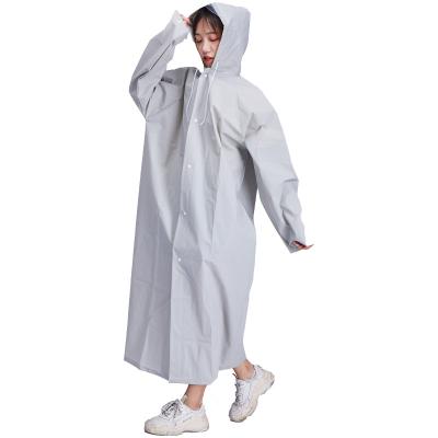 Cina l'impermeabile delle donne lunghe impermeabili con Hood Recycling EVA Material 100% in vendita