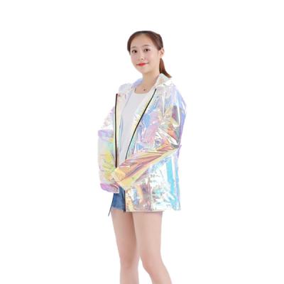Cina Gli adulti dell'OEM piovono i cappotti con le strisce riflettenti iridescenti zippano su in vendita