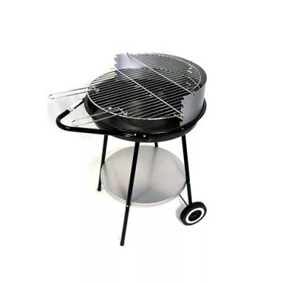 China 20 Inch Ronde Houtskool Bbq Grill Met Roker Eenvoudige Camping Barbecue Trailer Te koop
