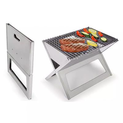 Cina Grande griglia per barbecue a carbone in acciaio inossidabile Griglia per barbecue pieghevole per campeggio all'aperto 44x34,5 cm in vendita