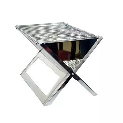 Cina Grande griglia per barbecue a carbone in acciaio inossidabile Griglia per barbecue pieghevole per campeggio all'aperto 44x34,5 cm in vendita