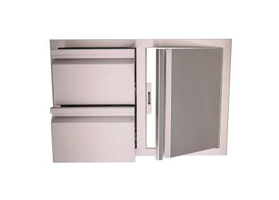Cina Cassetto per porta da cucina da esterno in acciaio inossidabile combinato due cassetti una porta di accesso da 45 pollici in vendita