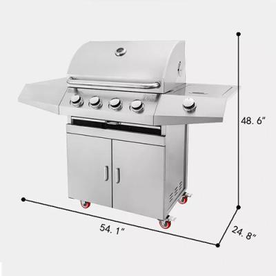 Cina Griglie a gas autoportanti da 25 pollici a 4 fuochi Barbecue da cucina per esterni Combo per feste in cortile in vendita