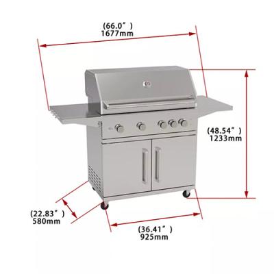 Cina Barbecue a gas da 60 pollici in acciaio inox 304 indipendente con grill per feste in giardino con carrello in vendita