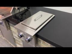 Griglia a gas all'aperto per barbecue in acciaio inossidabile costruita in doppio bruciatore laterale 12,6