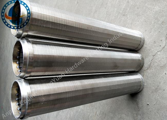 Continuous slot wedge wire screen pipe showing detailed construction and V-shaped slot design