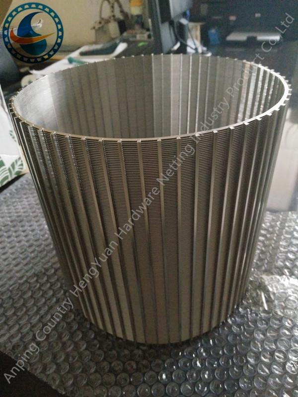 Close-up view of wedge wire screen construction