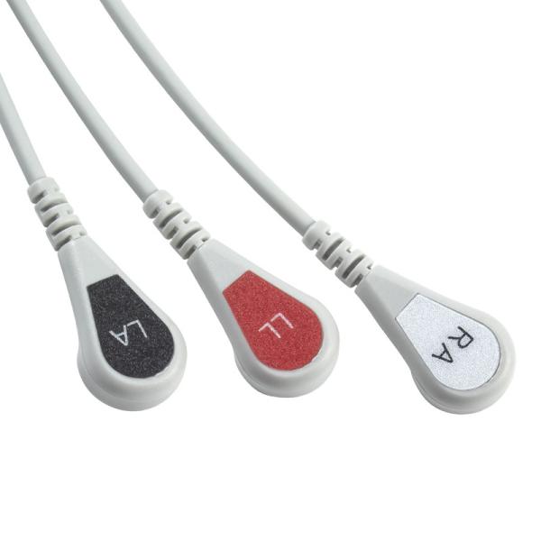 Kontron ECG Cables And Leadwires 125 128 VSM510 3 Lead AHA Snap 7Pin Connector ECG Cable