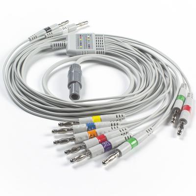 China Welch Allyn RE-PC-AHA-BAN SE-PRO-600 EKG Cable And Leadwires 14 Pin IEC Banana 4.0 for sale