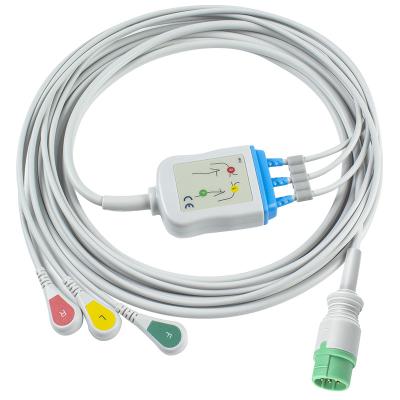 For Schiller Compatible Ecg Cables And Leadwires Direct Connect 3 Lead Iec Snap