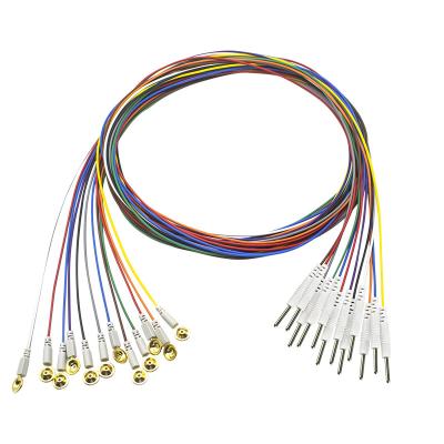China 3.5 Mono Plug EEG Cup Type Gold Cap Electrodes EEG EMG Leadwires Electrode for sale