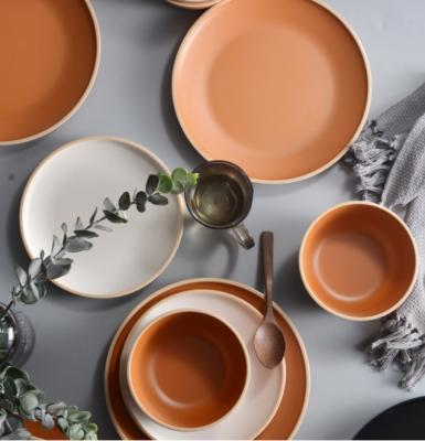 China Gufaith Melamine Dinnerware Sets 12pcs, Plates and Bowls for 4, Unbreakable Dinnerware Sets, Ideal Dinnerware for Party, for sale
