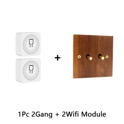 China Cover Solid Wood Toggle Light Switch Panel Brass Home Wall Switch 86 Type Handmade Lever Concealed Lever Tog for sale