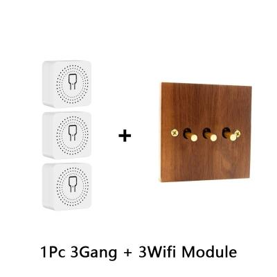 China Cover Solid Wood Toggle Light Switch Panel Brass Home Wall Switch 86 Type Handmade Lever Concealed Lever Tog for sale
