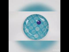 Blauw Glanzend Ronde Melamine Plaat tafelgerei Hoog Duurzaamheid Voor Restaurant