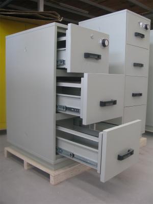 China Grey Steel 4 Drawers Fire Resistant Filing Cabinets For Valuable Records / Documents for sale